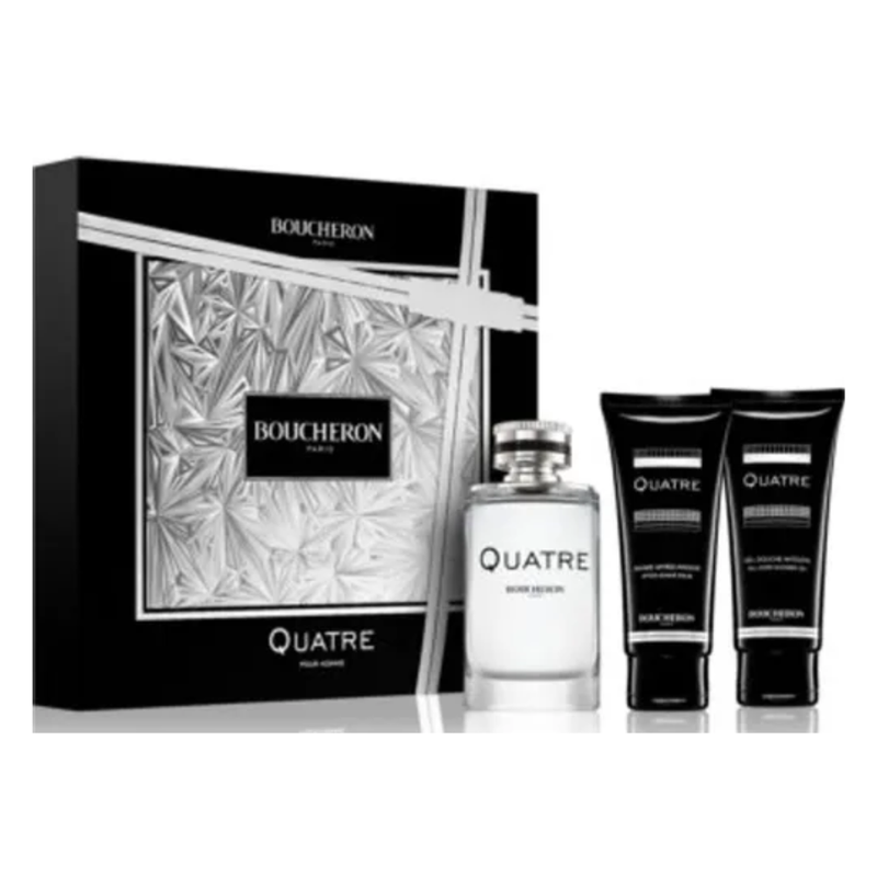 Set Perfume Quatre pour Homme EDT 100 ml + After Shave Balm 100 ml + S ...