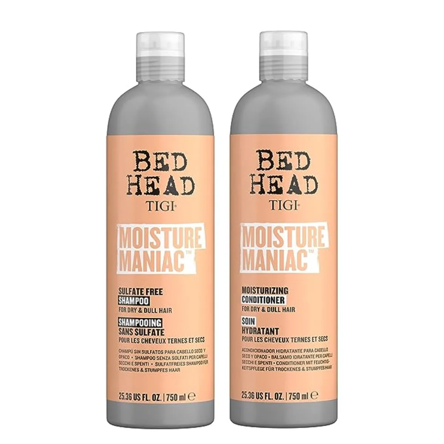 Pack Shampoo y Acondicionador Moisture Maniac 750 ml Bed Head - Tigi ...